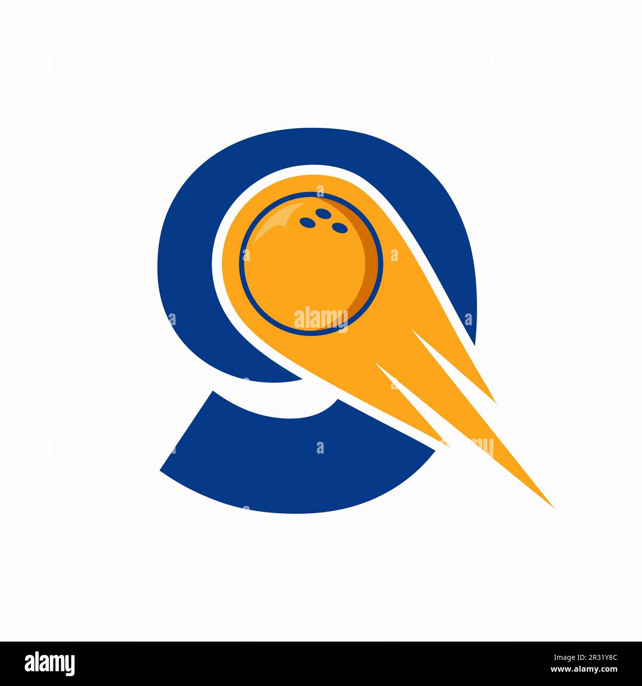 Letter 9 Bowling Logo. Bowling Ball Symbol With Red Moving Ball Icon ...
