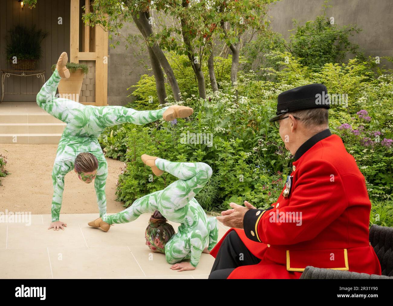 EDITORIAL USE ONLY Chelsea pensioner William Rowlinson watches ...