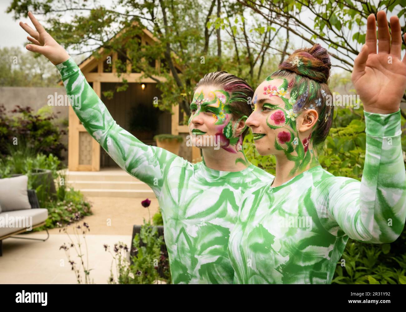 EDITORIAL USE ONLY Contortionist duo Phoebe Grove and Ryan Yeomans perform at the RBC Brewin ...