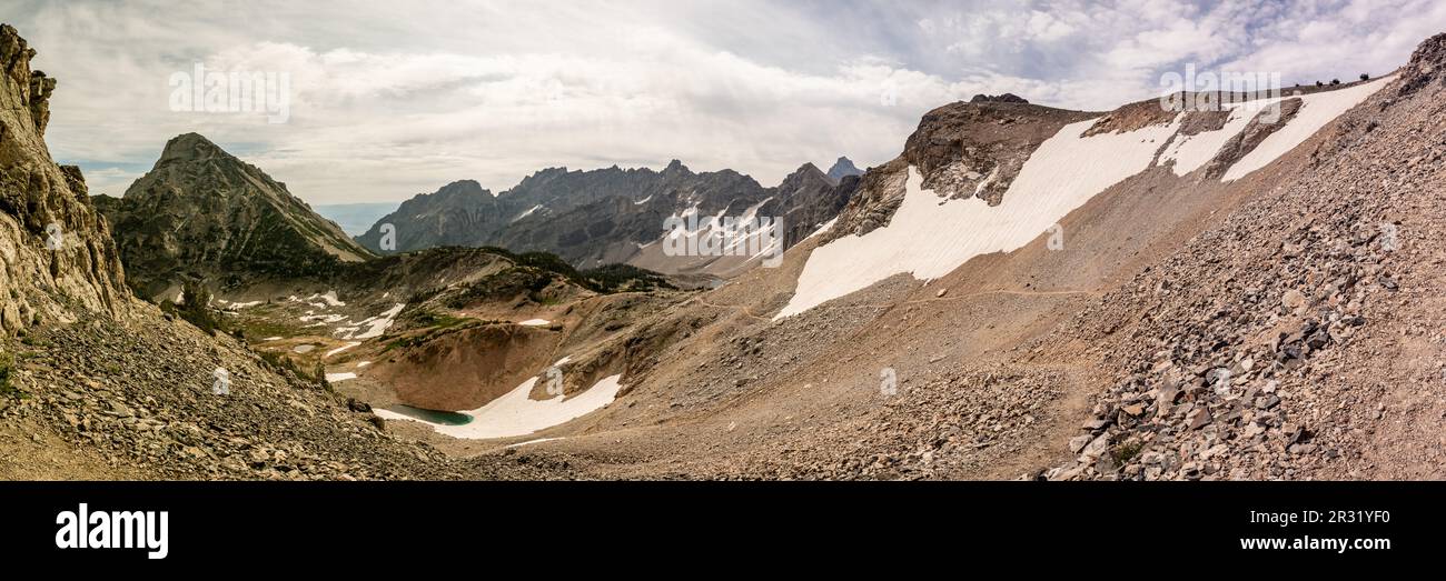 Panorama of Trail Up to Paintbrush Divide And The Valley Below in Grand ...