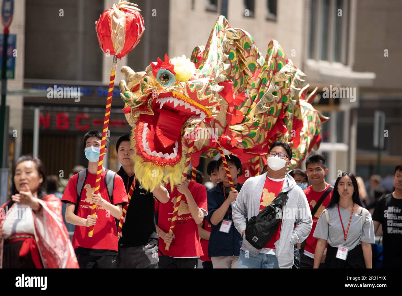 May 21, 2023, %G: (NEW) Asian dragon at the second annual AAPI Parade ...