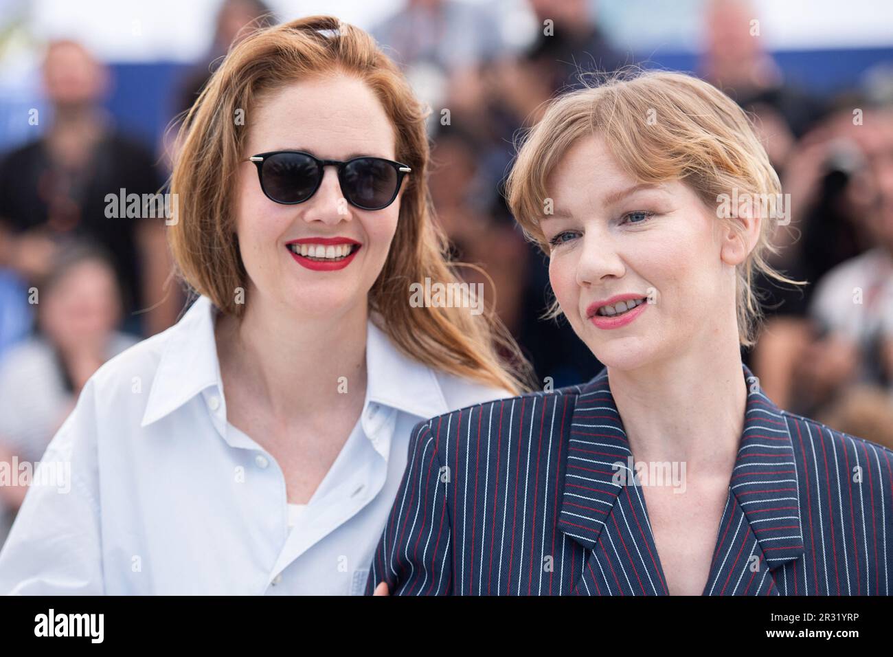 Cannes, France. 22nd May, 2023. Justine Triet and Sandra Hueller ...