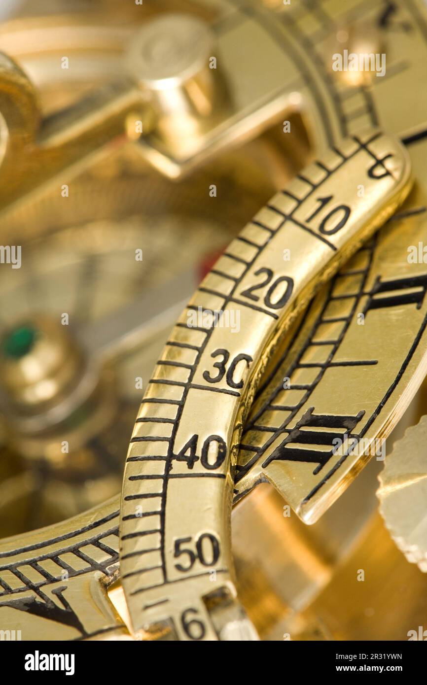 Compass with sundial Stock Photo - Alamy