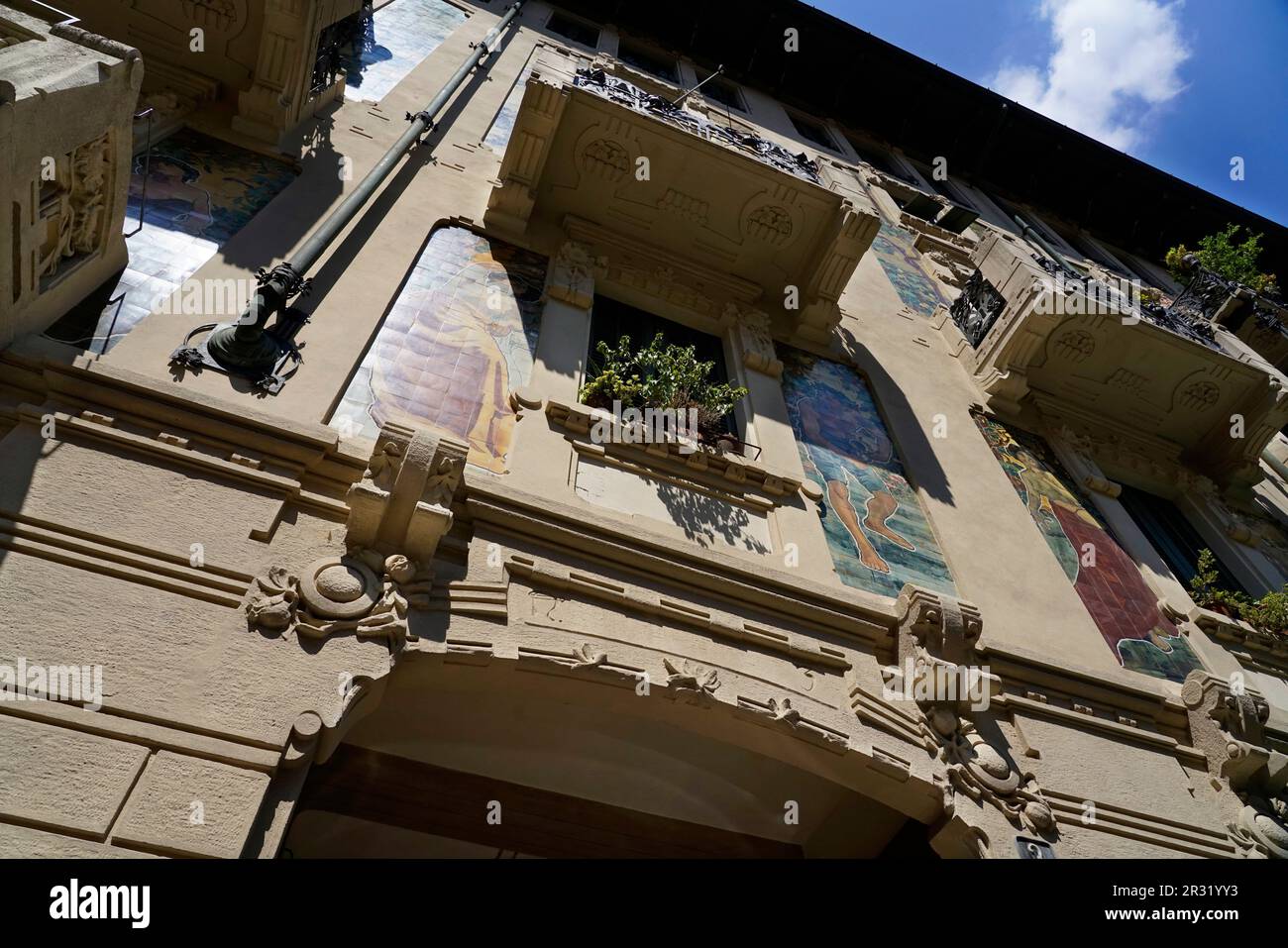 Italian Liberty architecture in Milan, Casa Galimberti building, Via ...