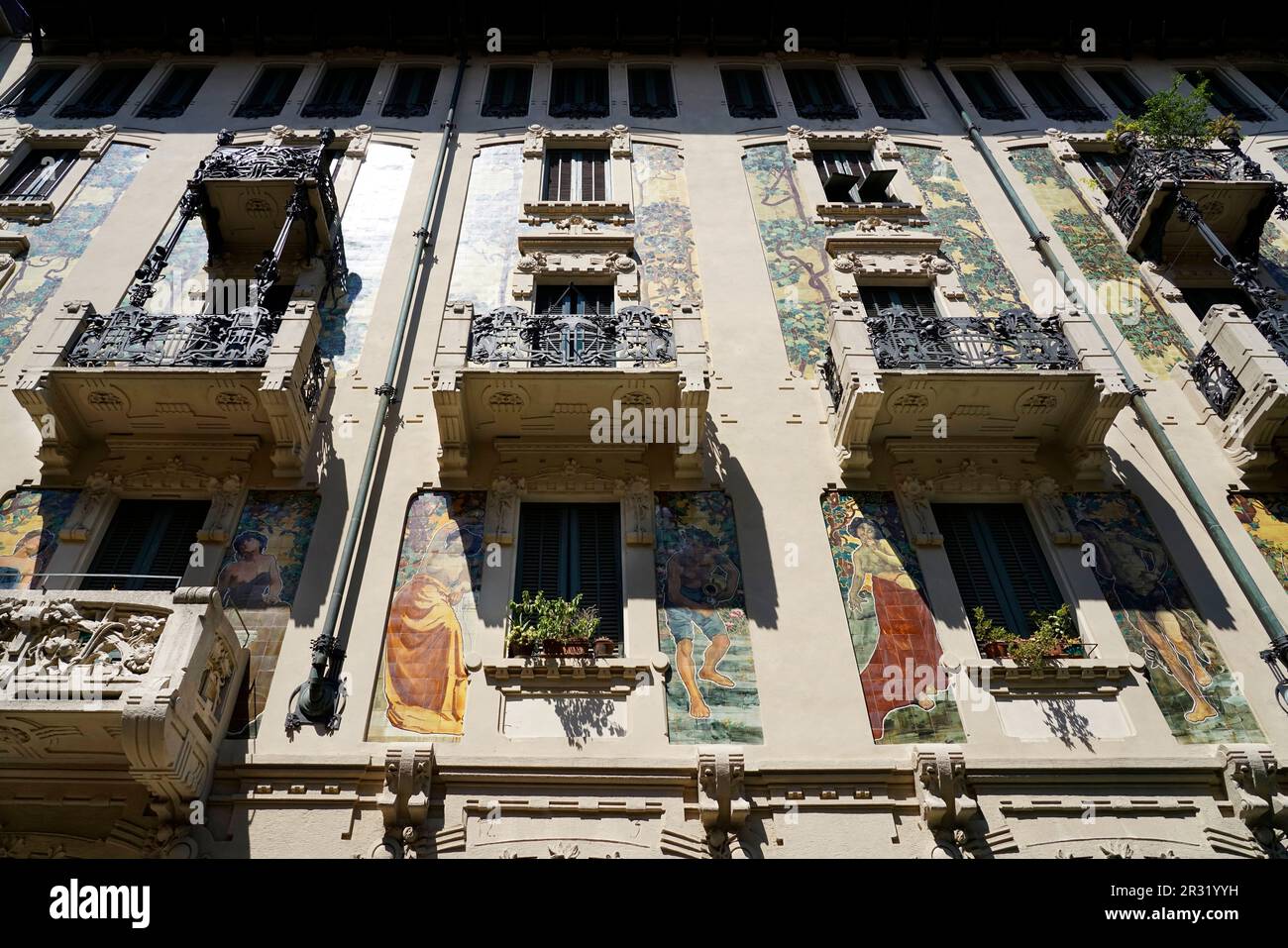 Italian Liberty architecture in Milan, Casa Galimberti building, Via ...