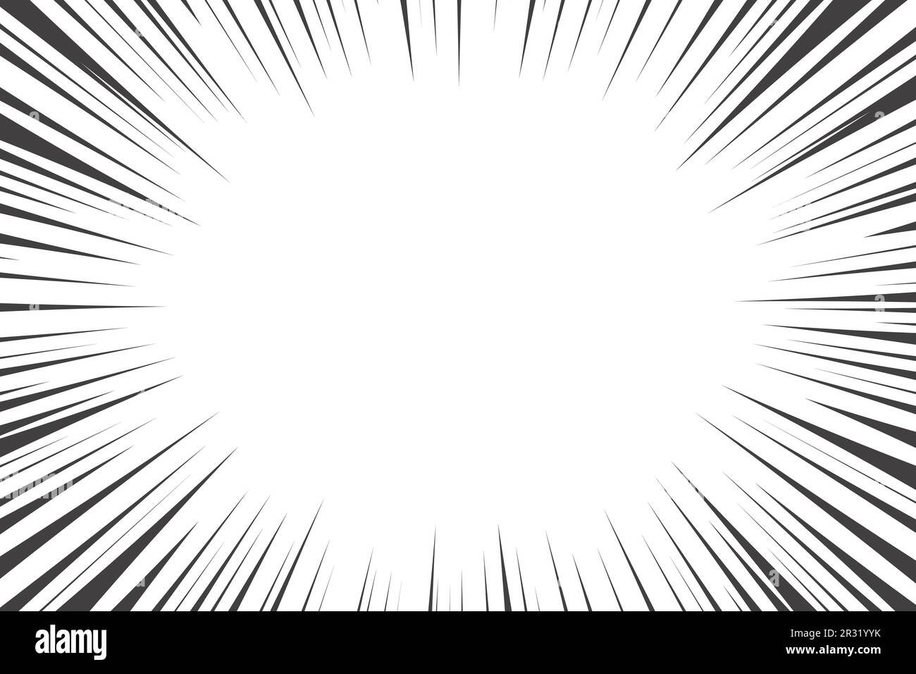 Comic manga radial lines with speed effect for comics book. Black and ...