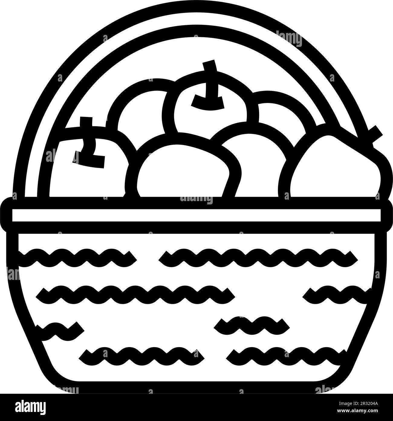 apple picking autumn season line icon vector illustration Stock Vector ...