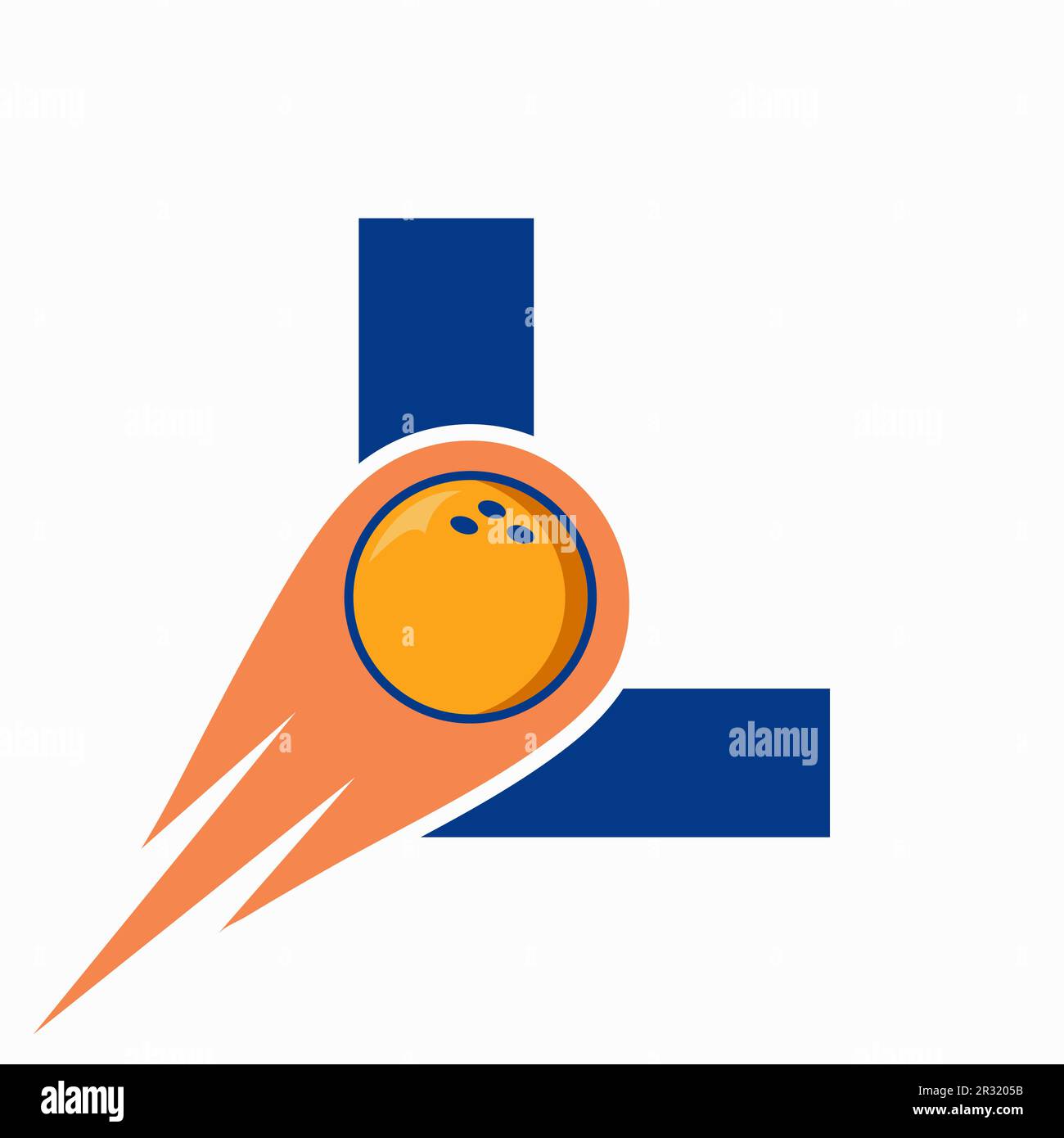 Letter L Bowling Logo. Bowling Ball Symbol With Red Moving Ball Icon ...