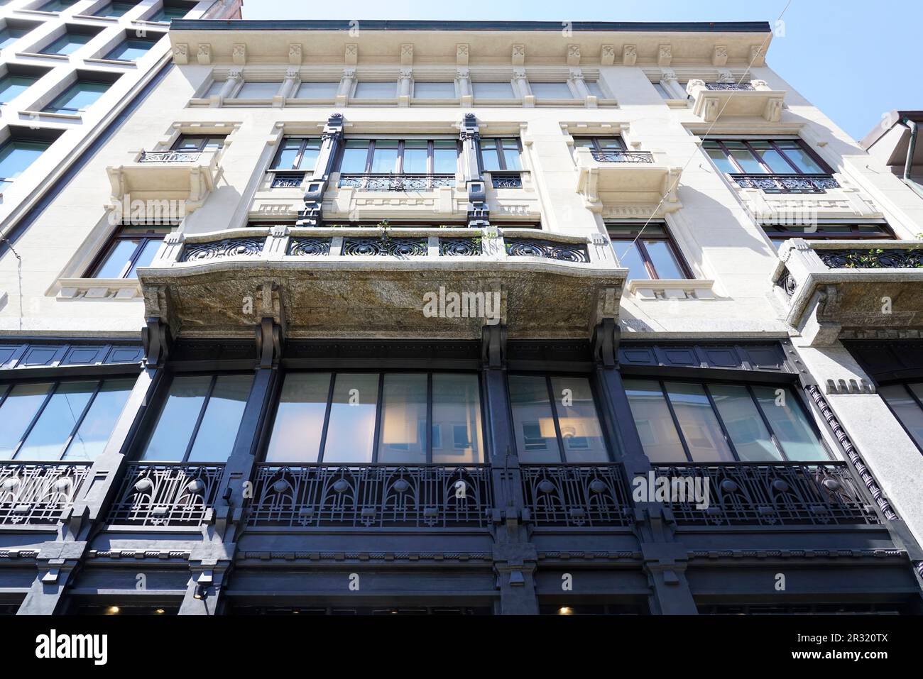 Italian Liberty architecture in Milan, Casa Barelli building, Corso ...