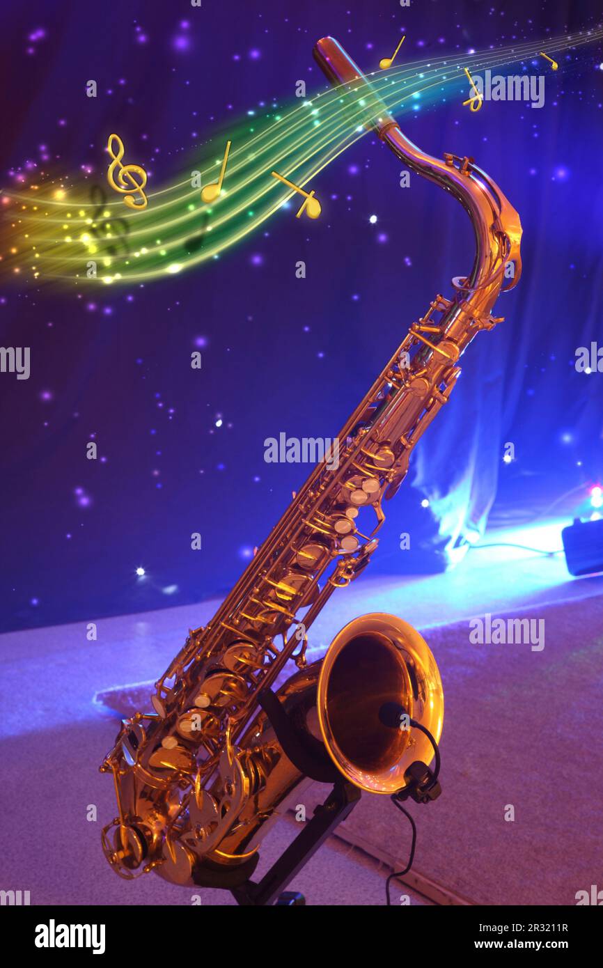 Music note space stars hi-res stock photography and images - Alamy