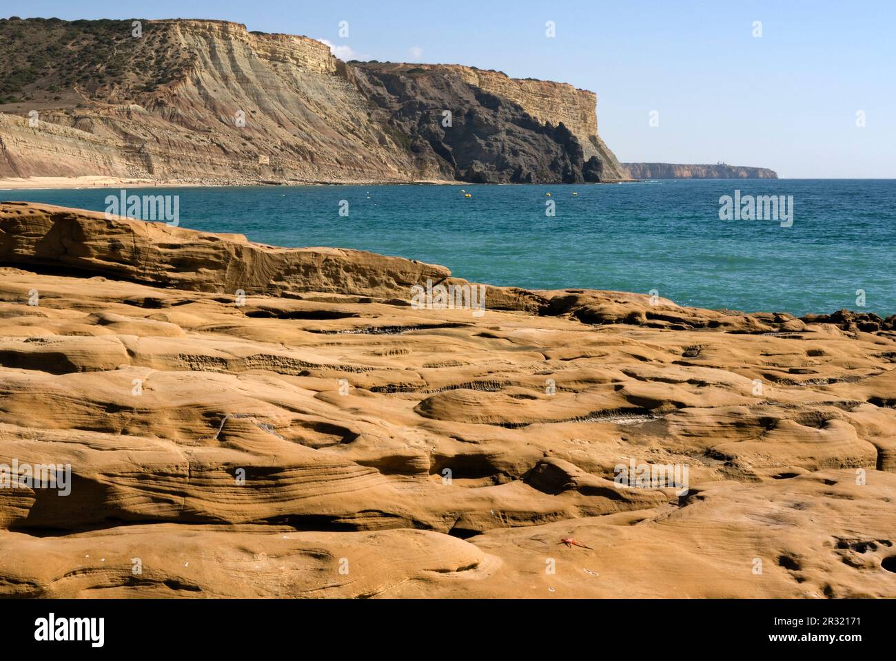 Rugged coastal landscape in Luz Stock Photo - Alamy