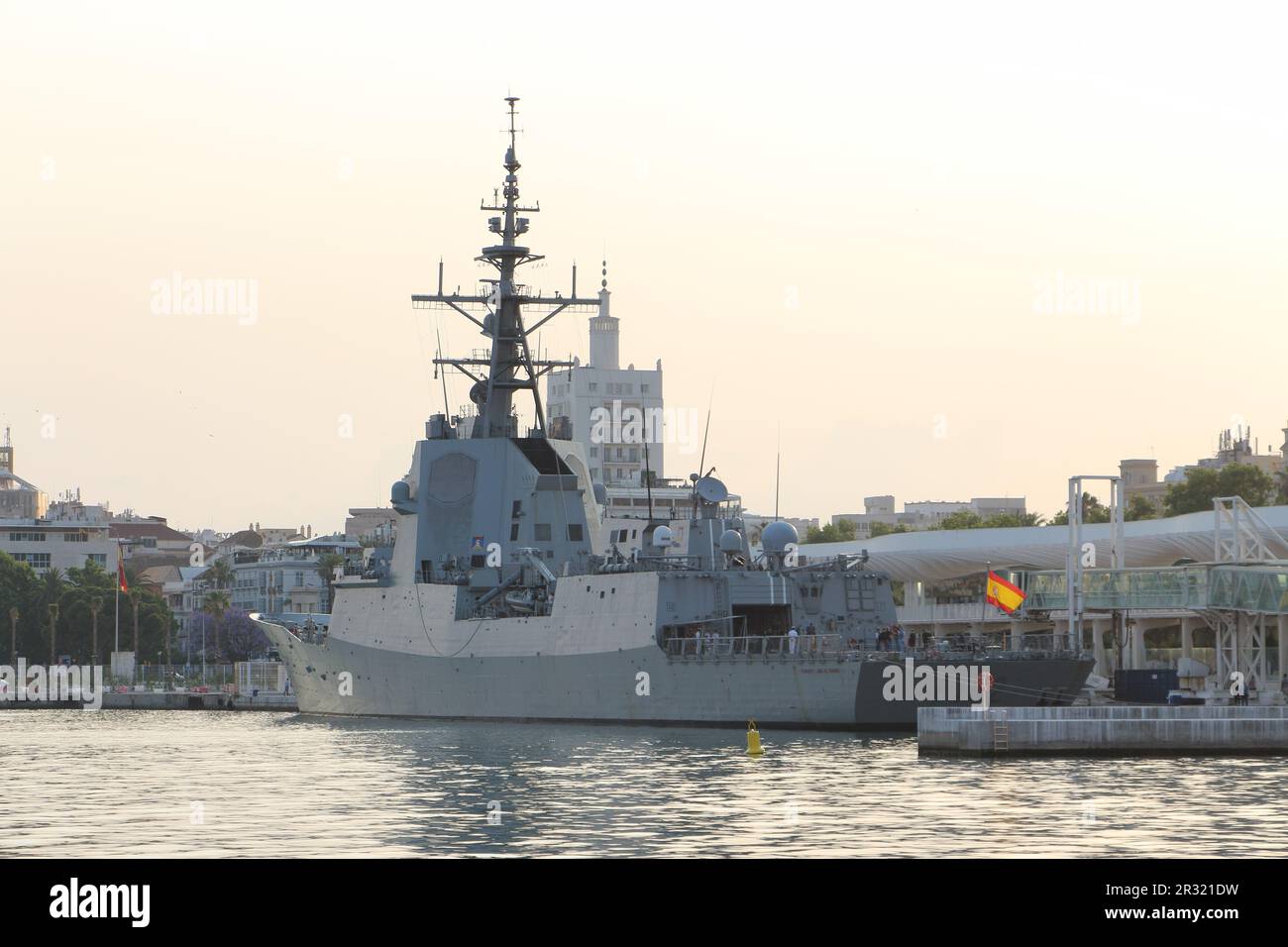 Spanish navy frigate Almirante Juán de Borbón (F-102). Port of Málaga ...