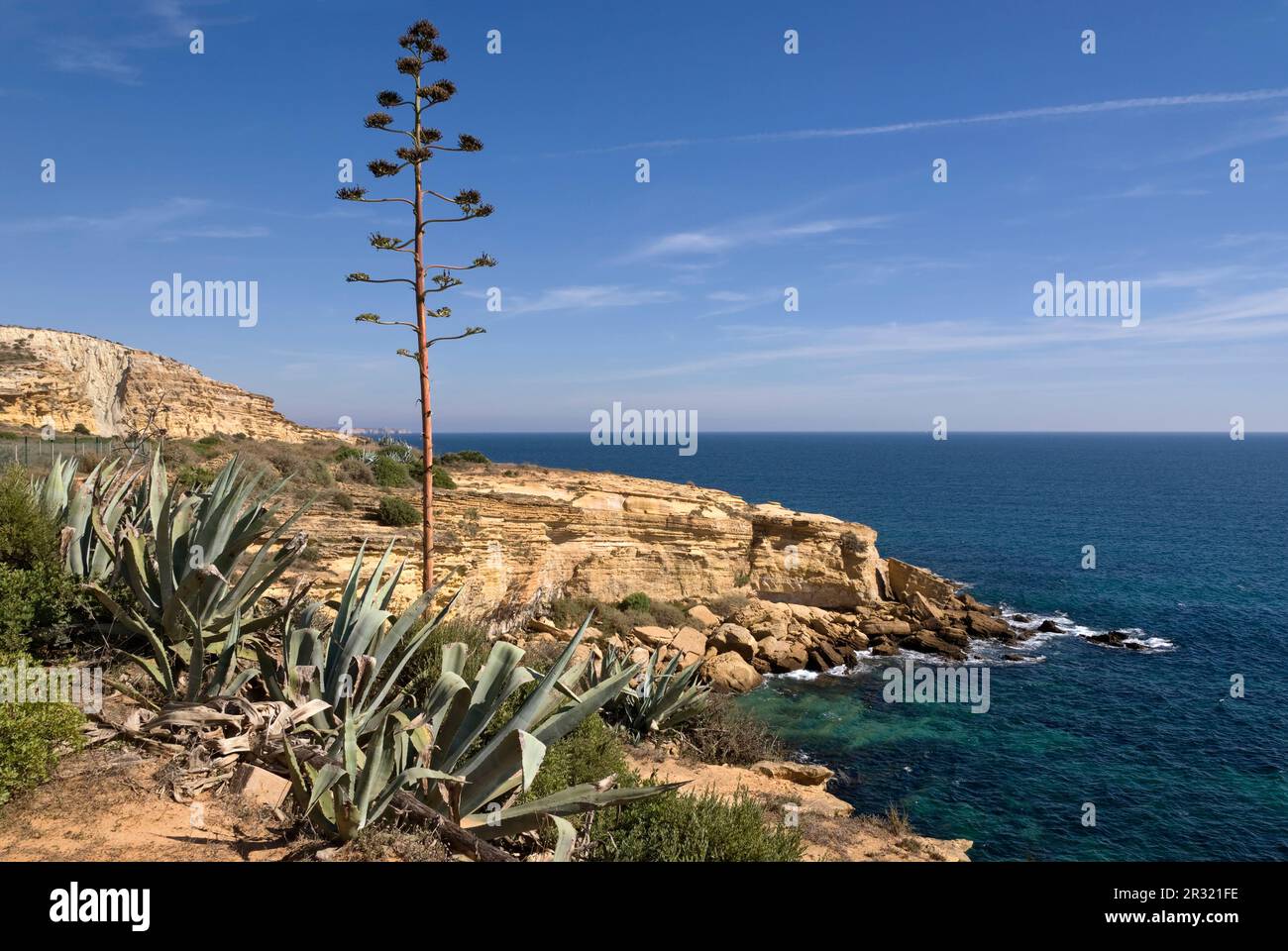 Coastal section in Burgau Stock Photo - Alamy