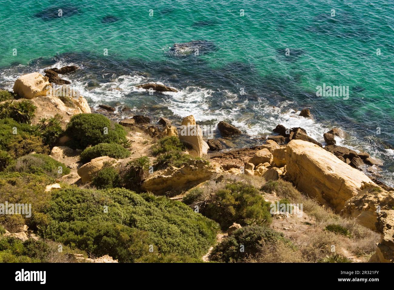 Coastal section in Burgau Stock Photo - Alamy