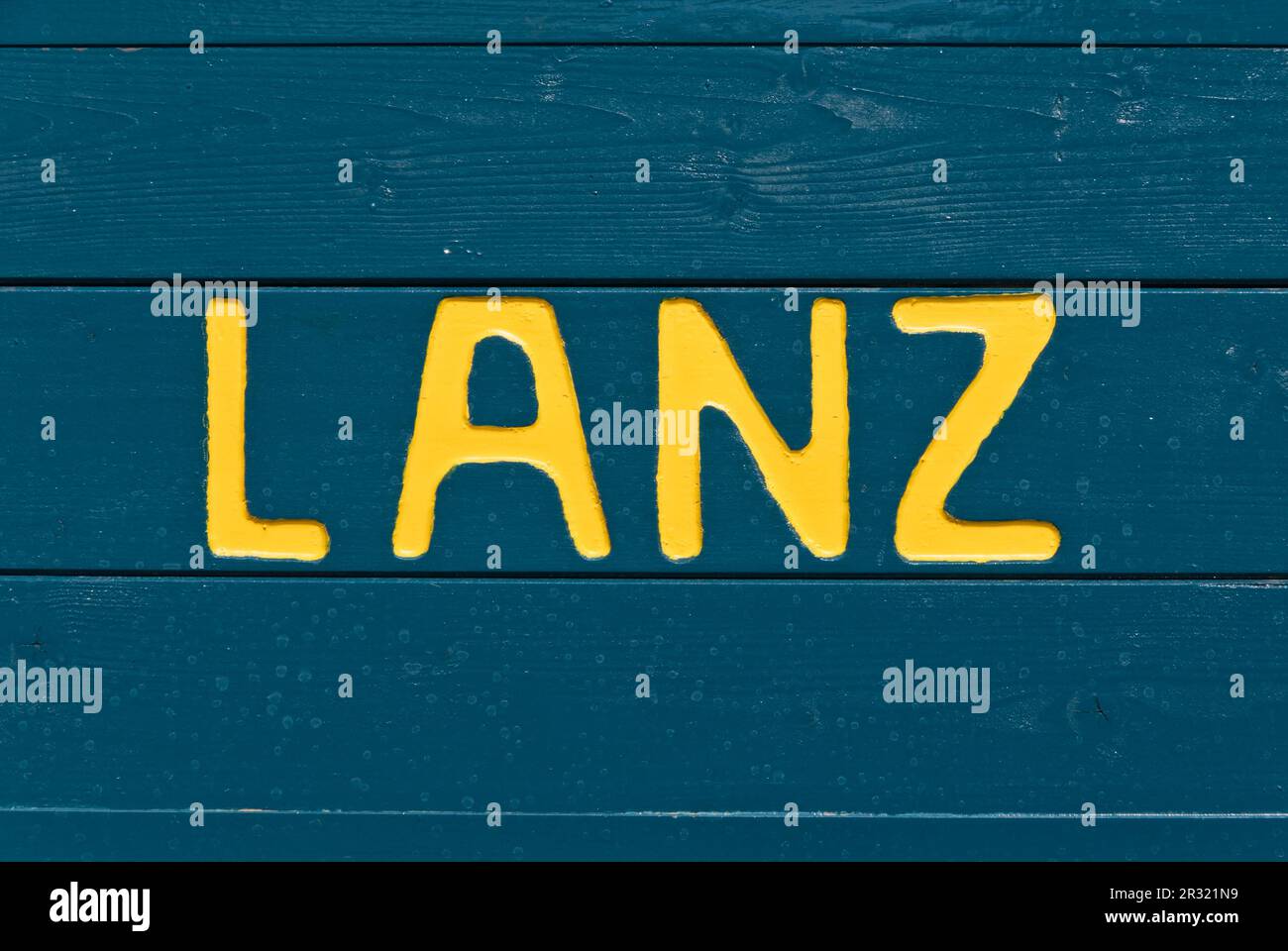 Loading flap of a trailer with the lettering Lanz Stock Photo - Alamy