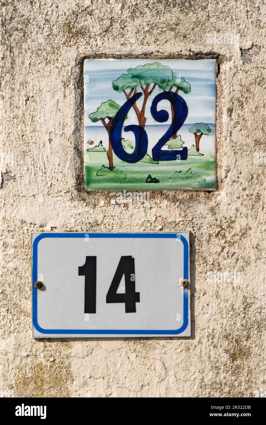 Two different house numbers Stock Photo - Alamy