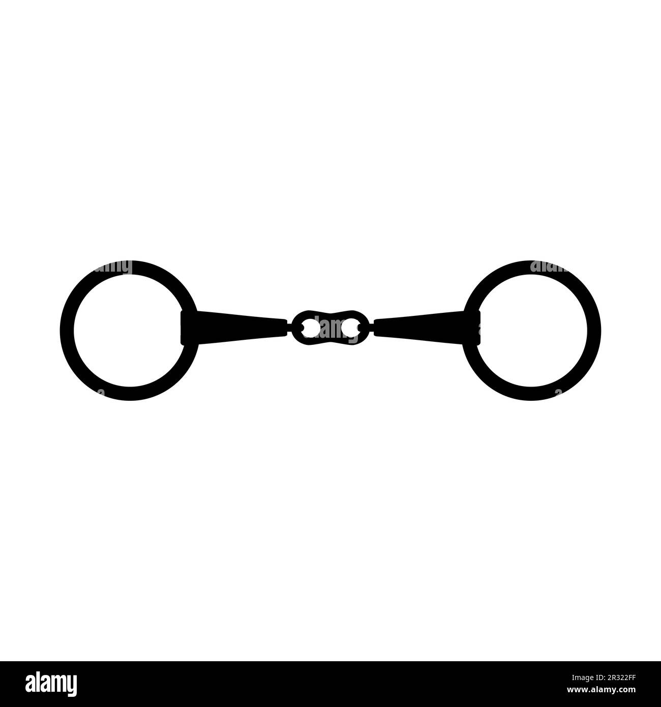 Vector flat horse equestrian bit silhouette isolated on white ...