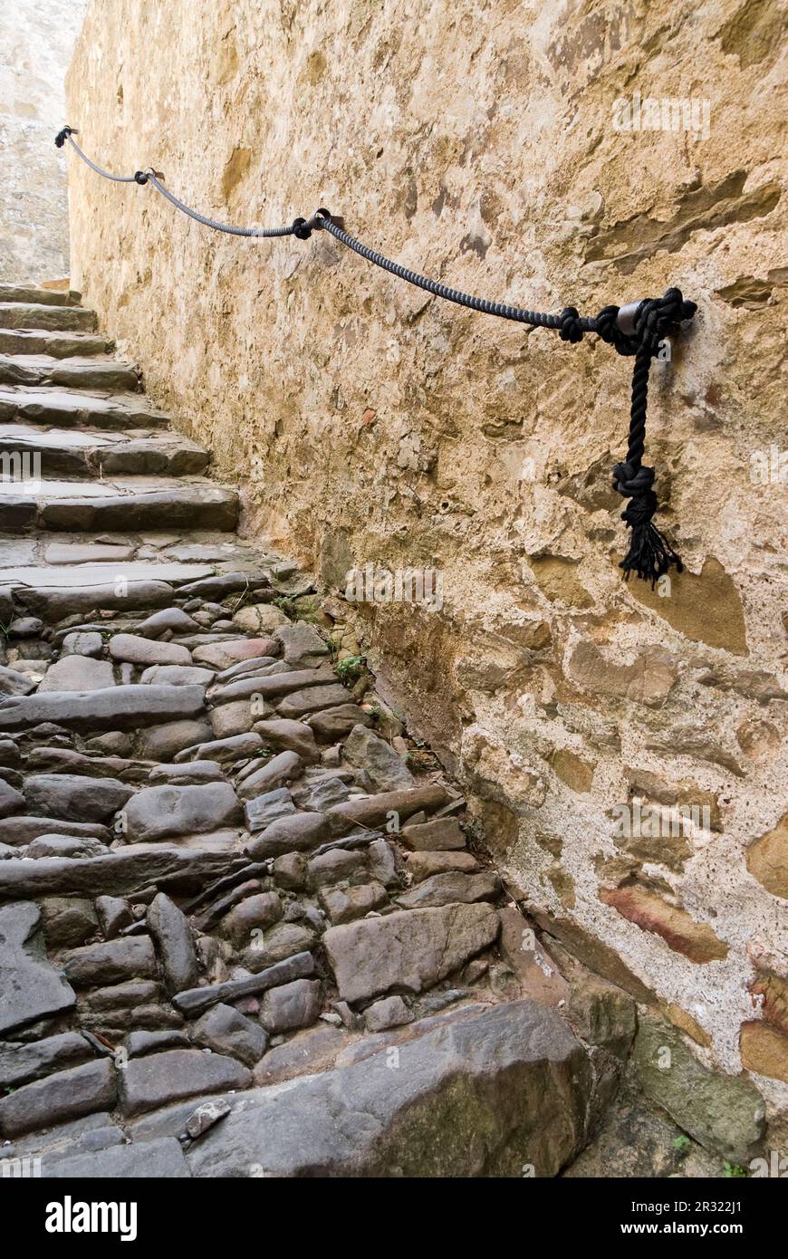 Stairway to the castle tower Stock Photo - Alamy