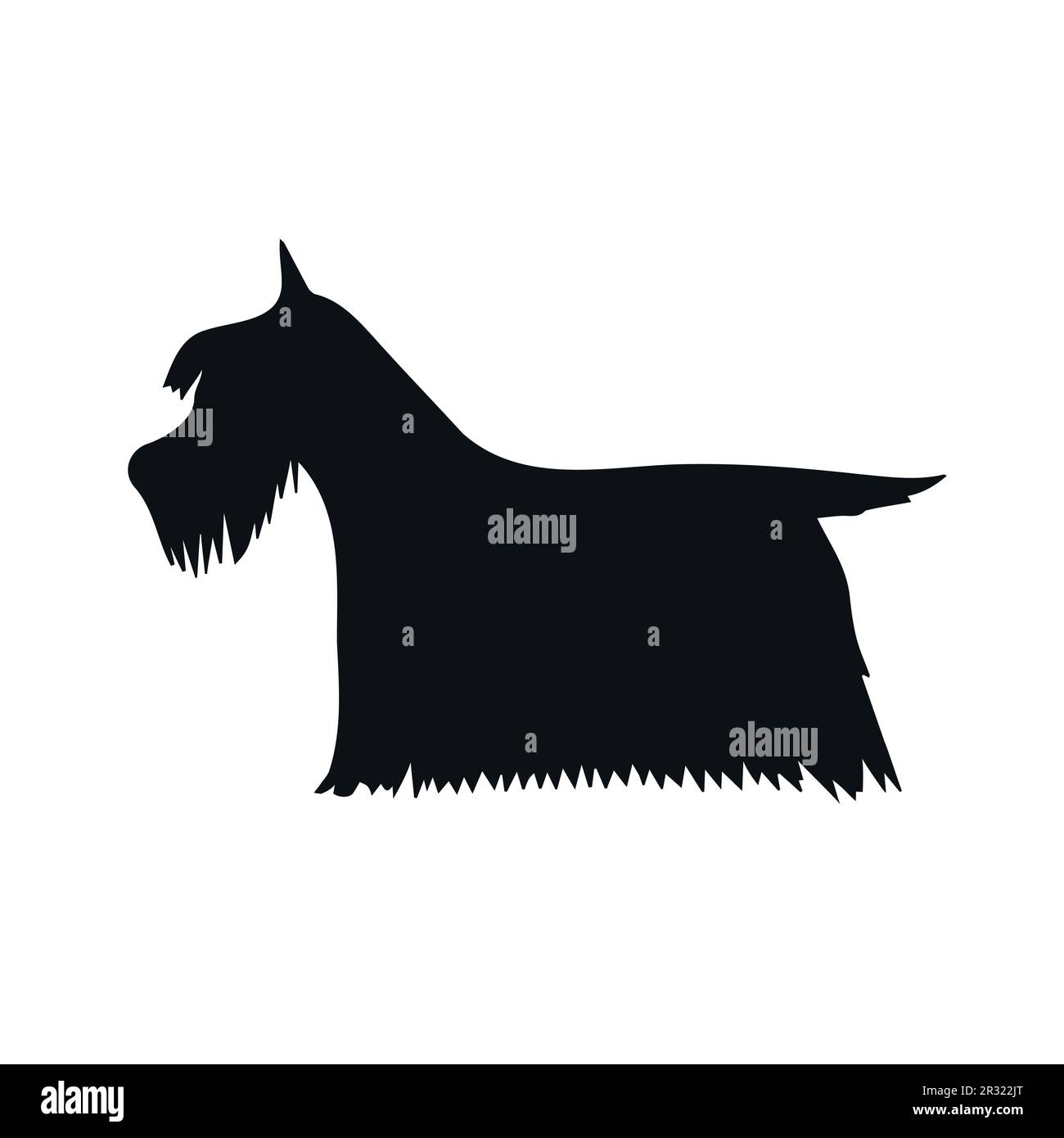 Vector hand drawn doodle sketch Scottish terrier dog silhouette ...
