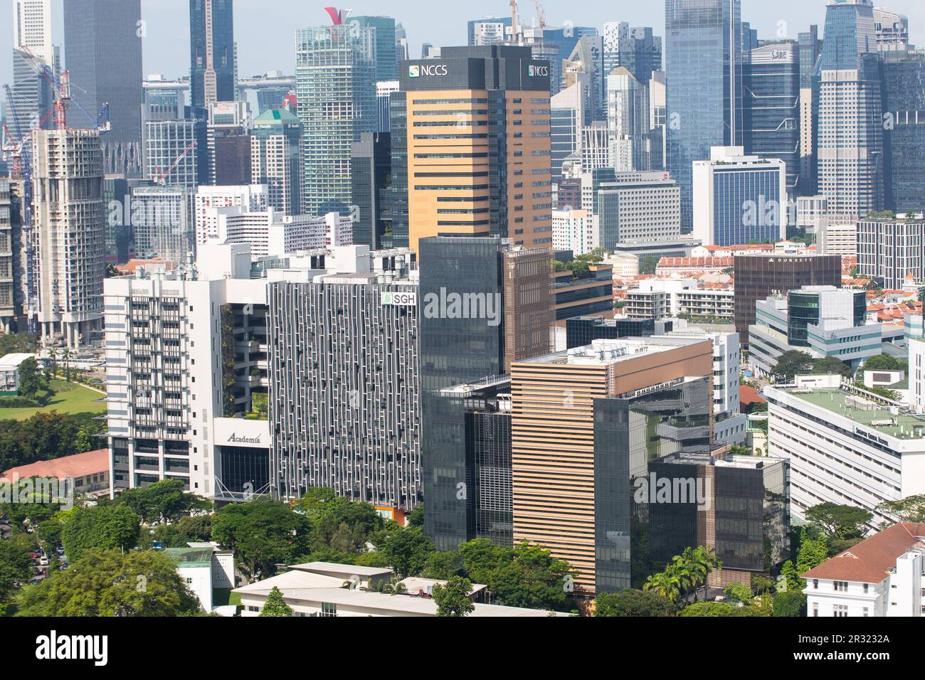 Architecture of National Cancer Centre Singapore, NCCS against a ...