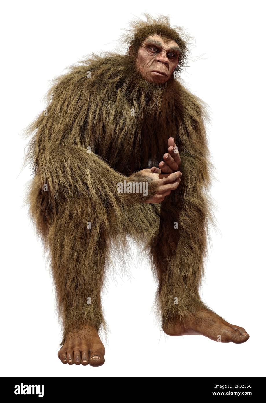 3D rendering of a Sasquatch or Bigfoot isolated on white background ...