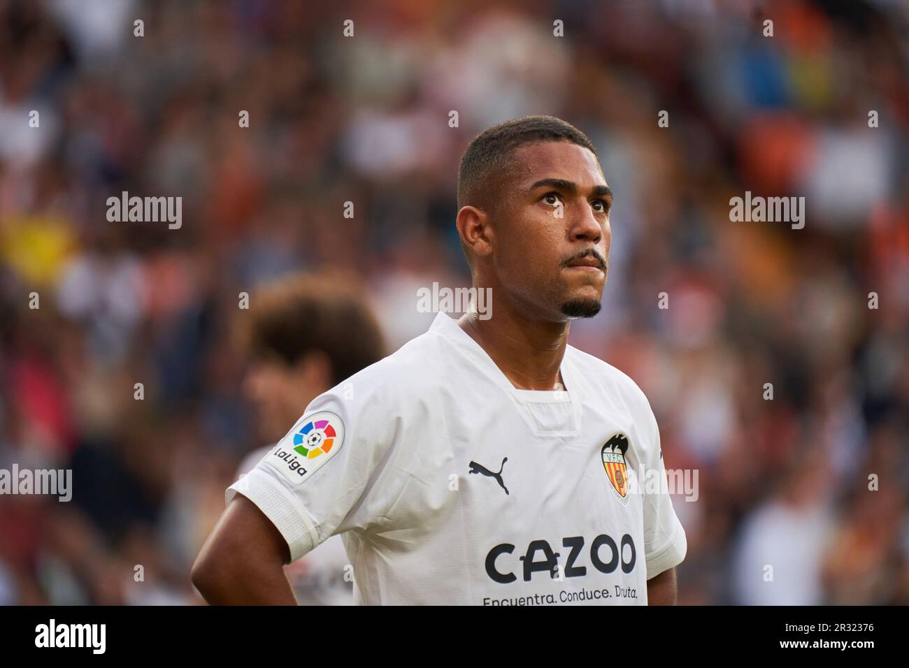 Justin Kluivert of Valencia CF in action during the Headline: La Liga ...