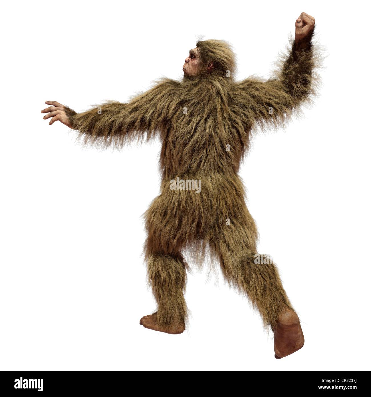 3D rendering of a Sasquatch or Bigfoot isolated on white background ...