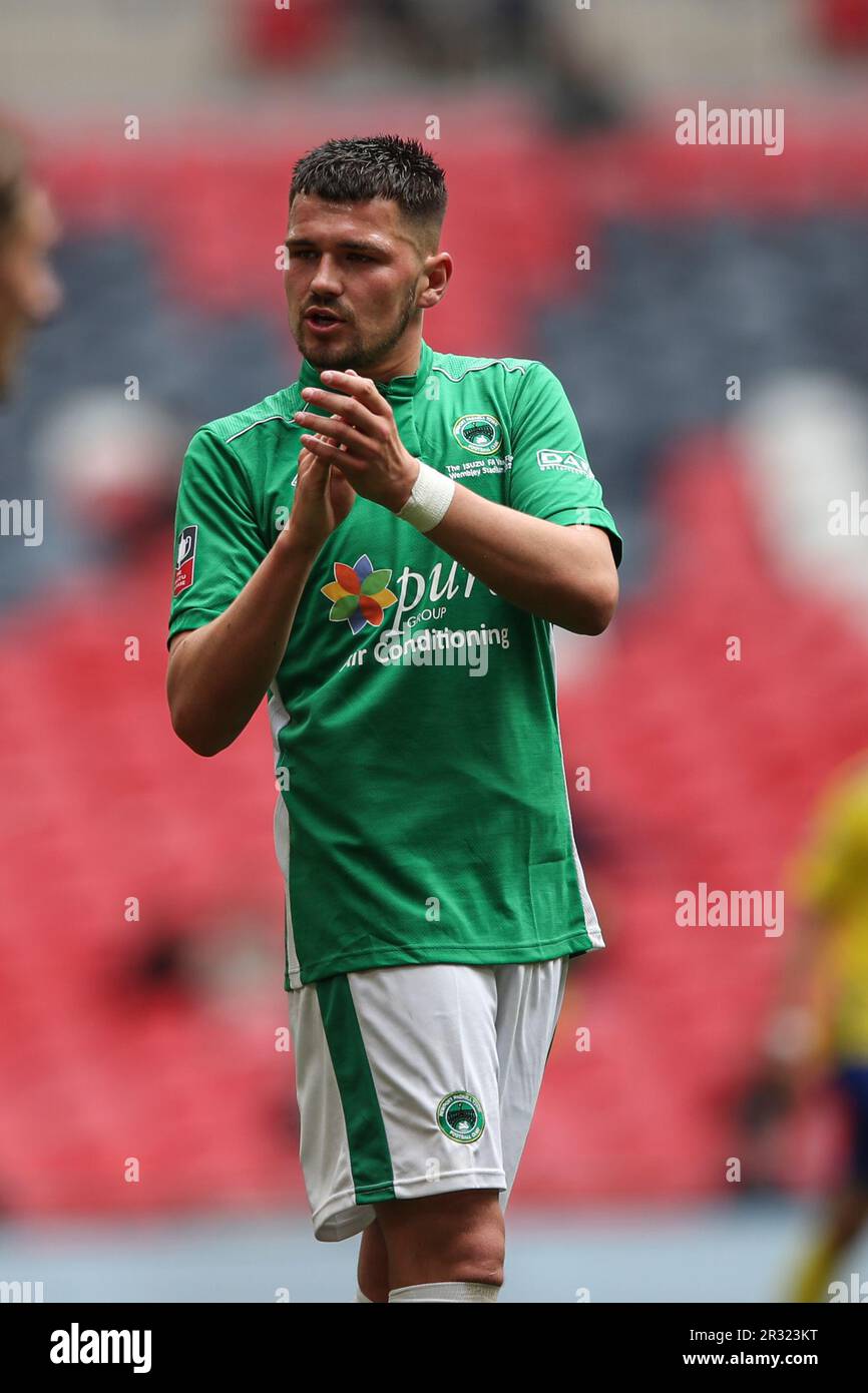 Alfie Powell of Newport Pagnell during the Isuzu FA Vase Final between ...