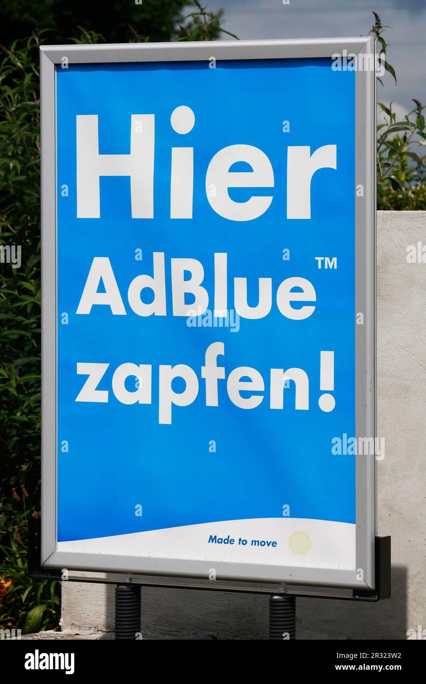 AdBlue sign at a gas station Stock Photo - Alamy