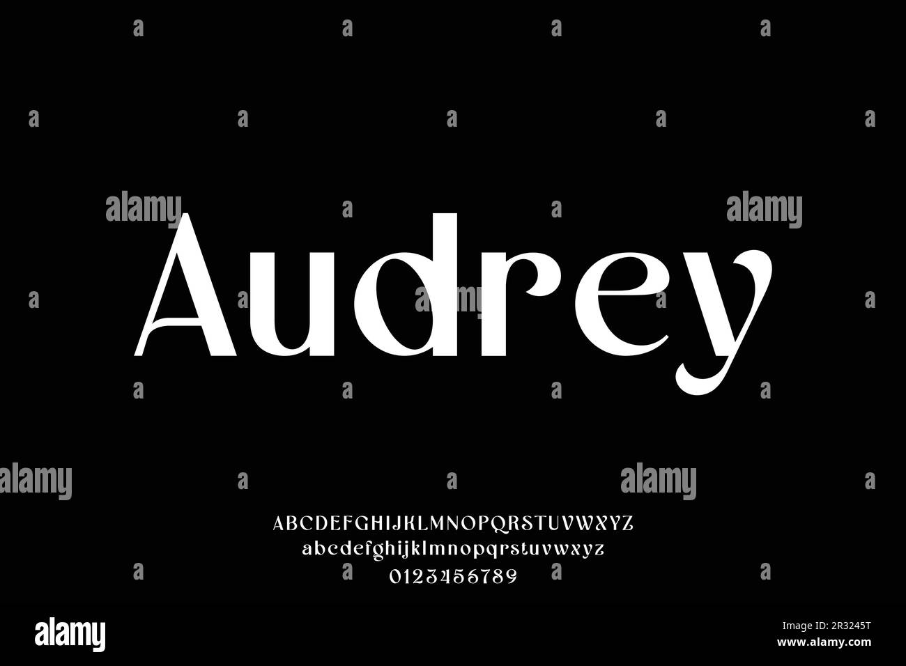 Feminine natural curved display font vector illustration Stock Vector ...