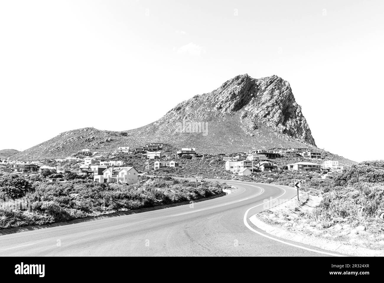 Rooiels, South Africa - Sep 20, 2022: A view of Rooiels on road R44 on ...