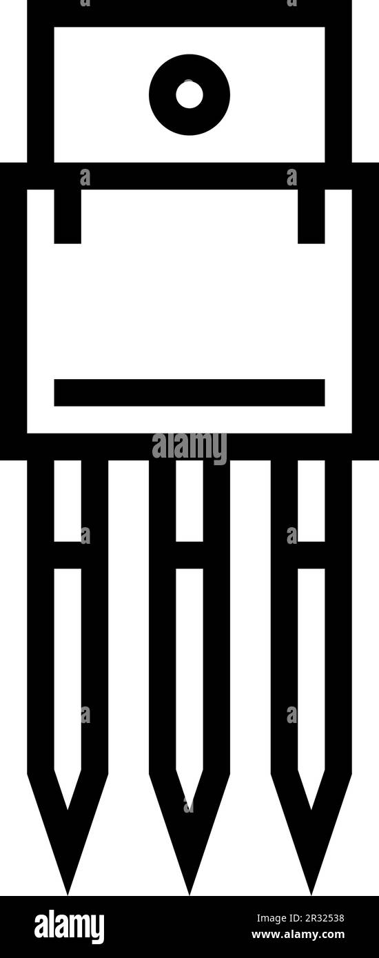 transistor electronic component line icon vector illustration Stock ...