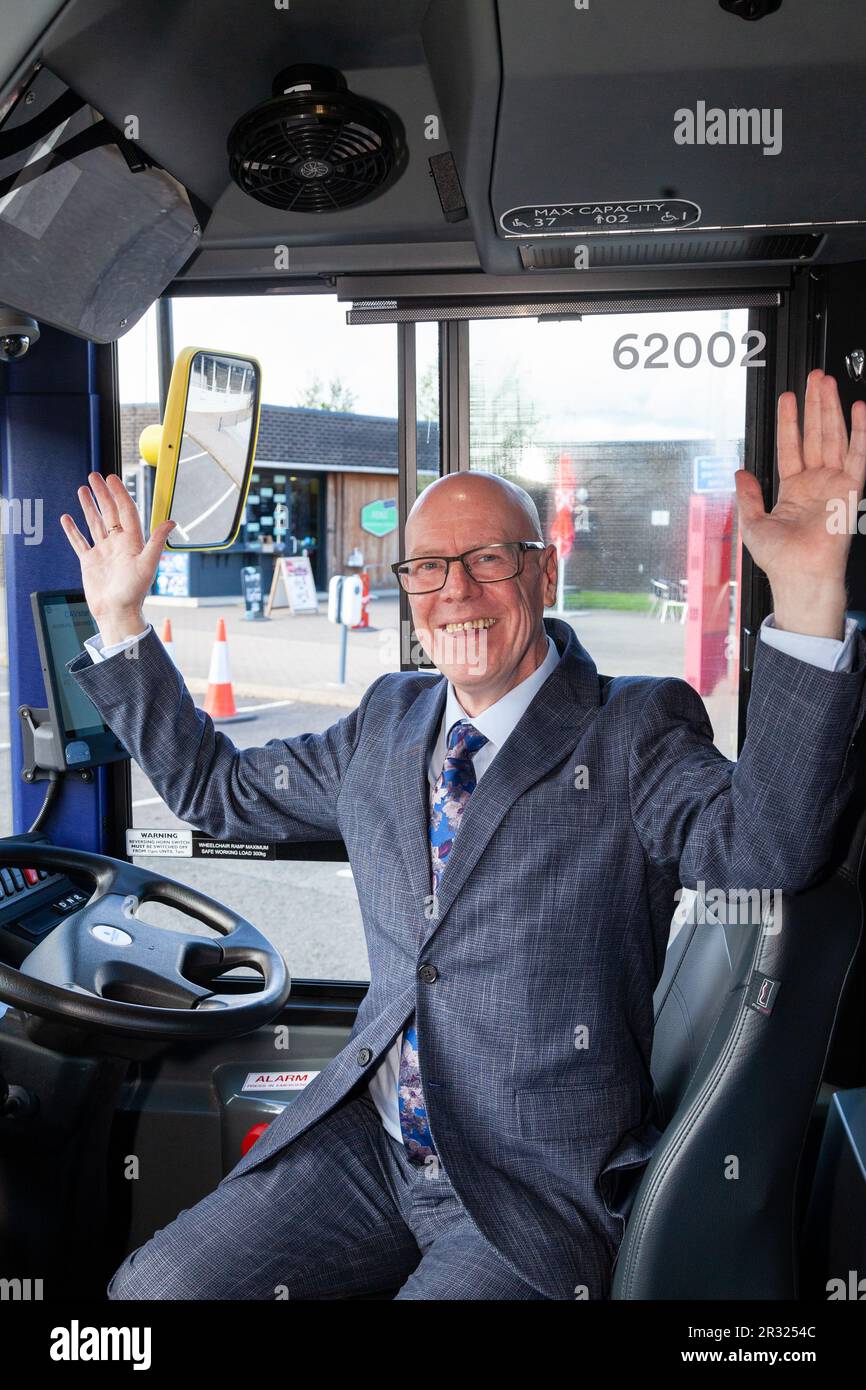 Scotland’s Transport Minister Kevin Stewart in the driving seat of the ...