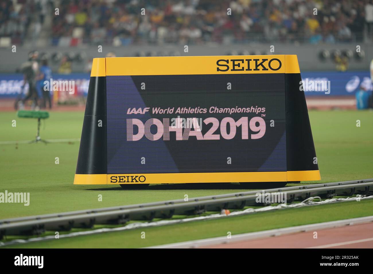 Scoreboard at the 2019 Doha World Athletics Championships Stock Photo ...