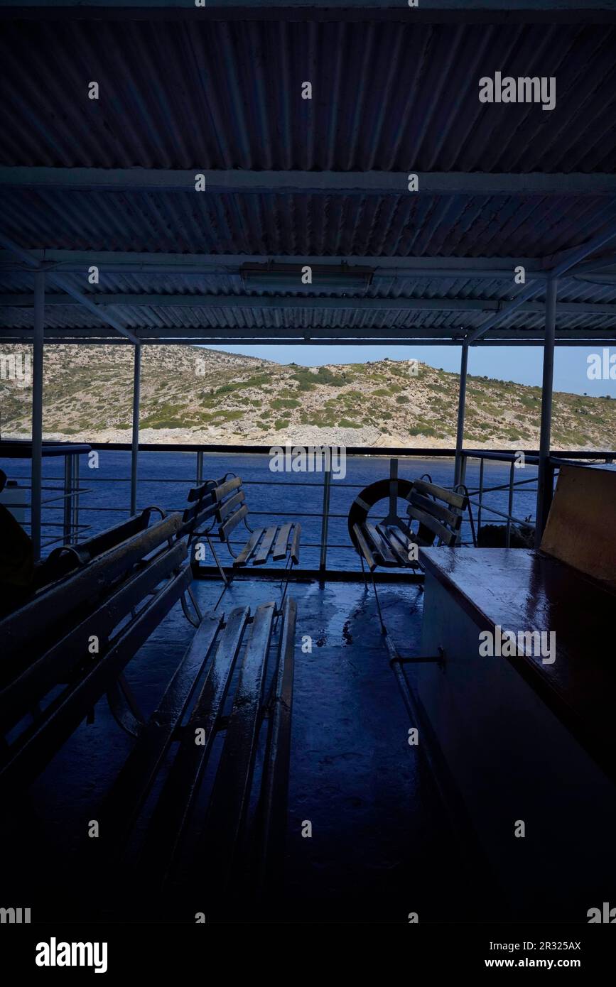 Coast of Agathonisi island, Nisos Kalymnos ship, Southern Aegean Sea ...