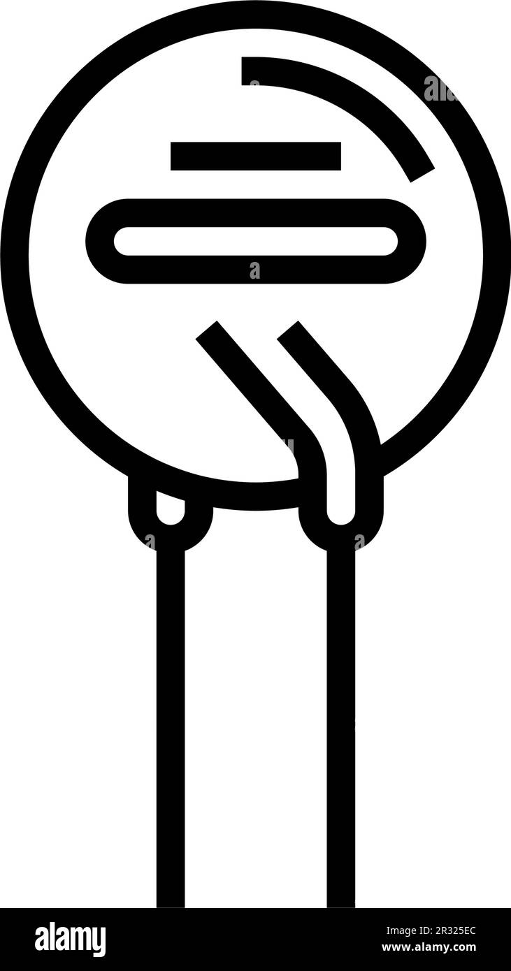 varistor electronic component line icon vector illustration Stock ...