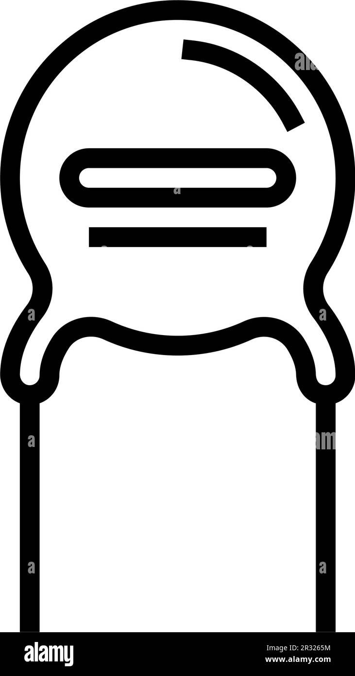 ceramic capacitor electronic component line icon vector illustration ...