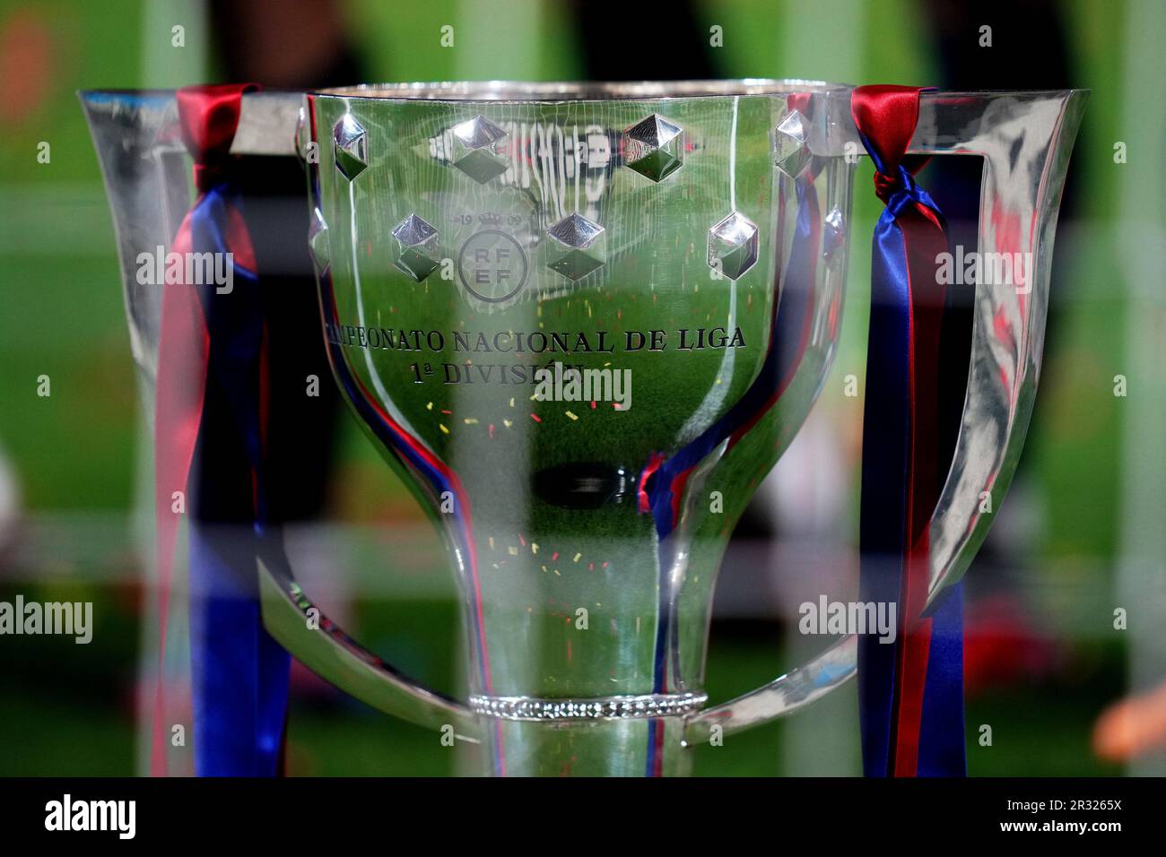 La Liga Santander 2022-2023 trophy during the La Liga match between FC ...