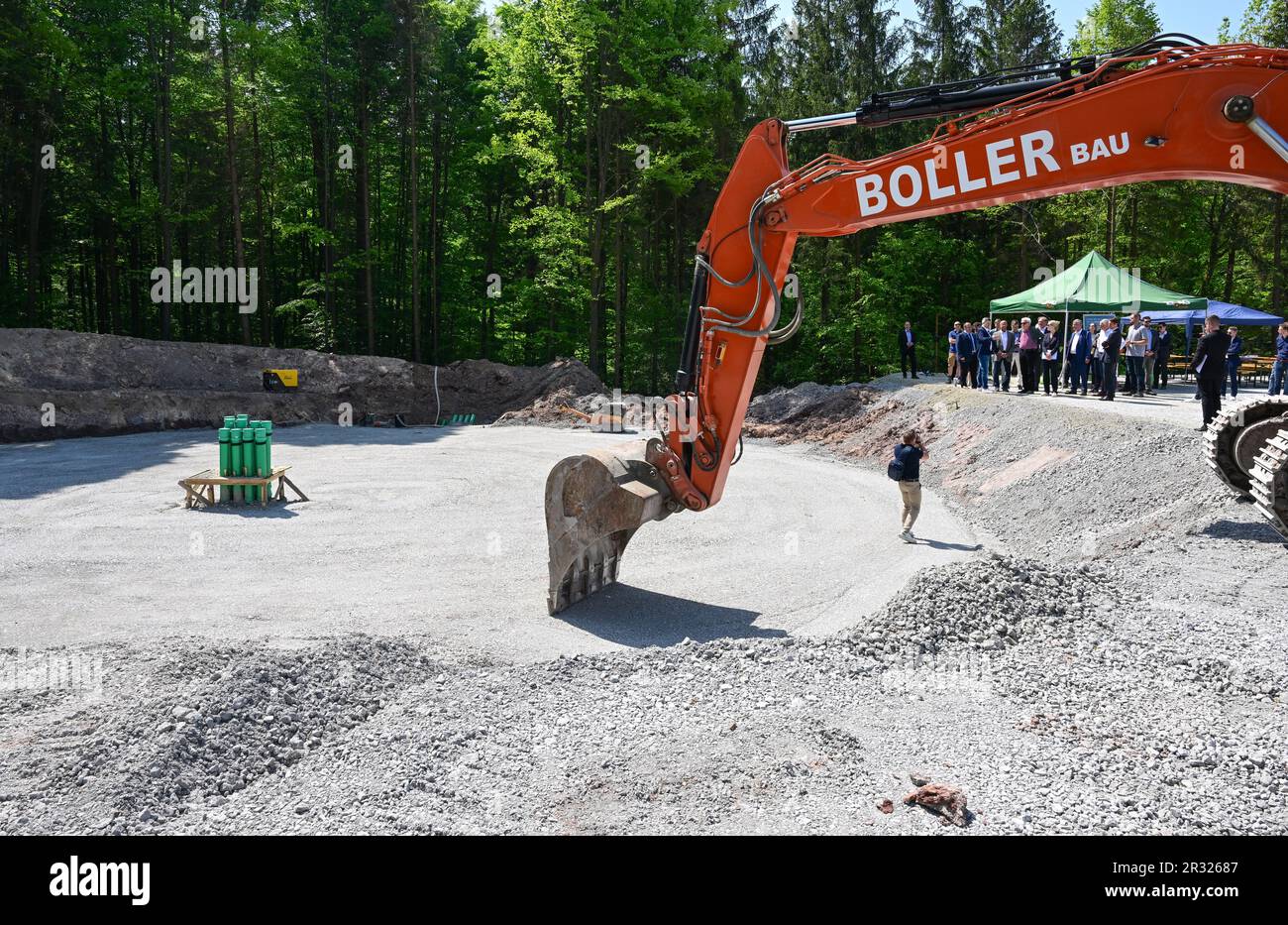 Sulzbach Laufen, Germany. 22nd May, 2023. View of the construction site ...