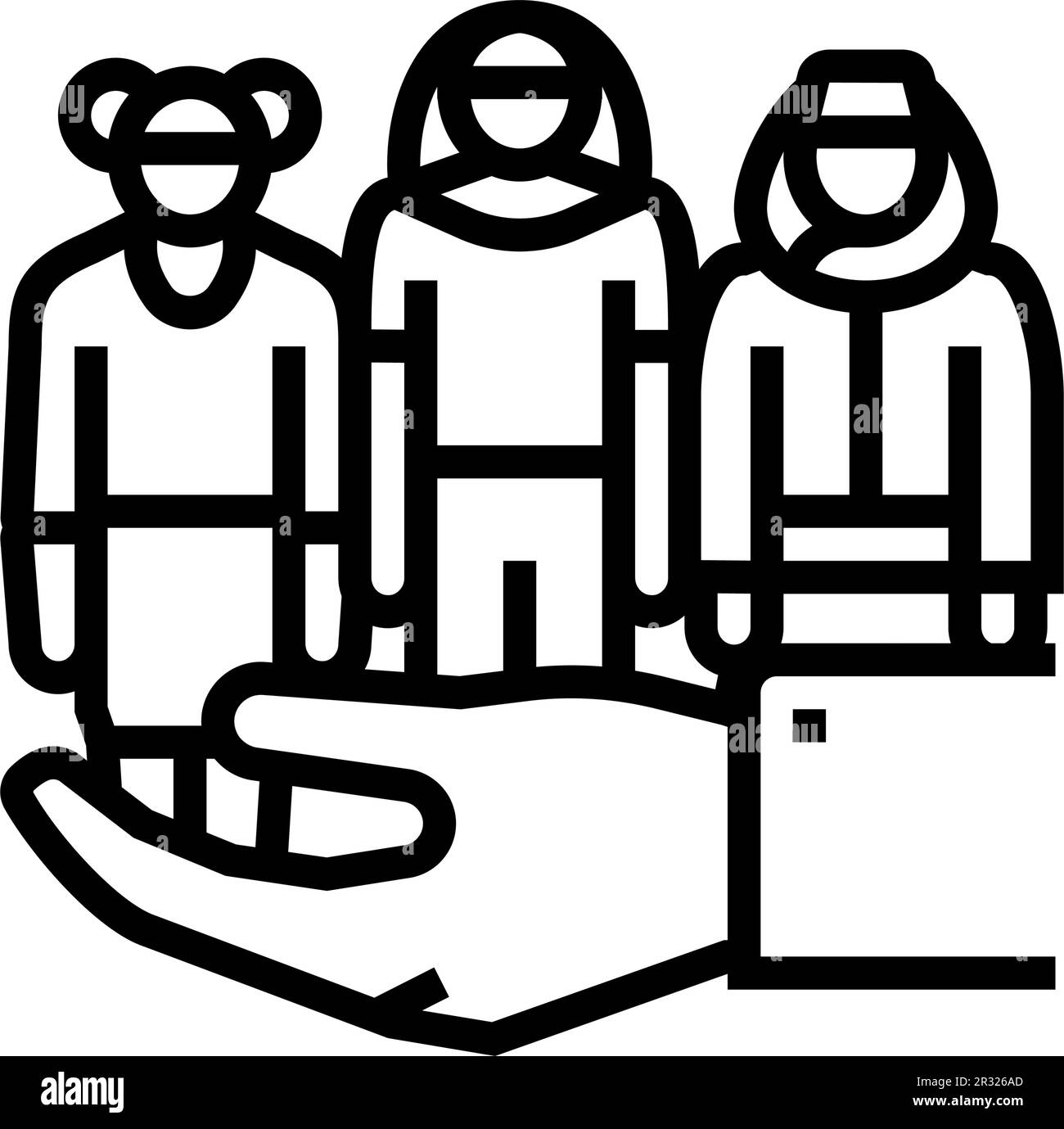 diversity inclusion feminism woman line icon vector illustration Stock ...