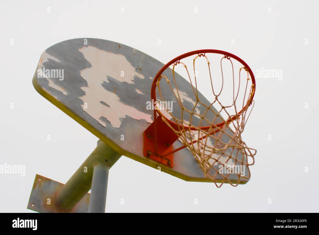 Classic vintage American, weathered, well-worn, playground basketball ...