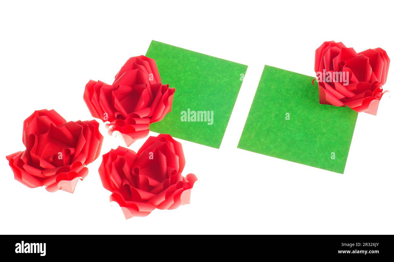 Origami red roses Stock Photo - Alamy