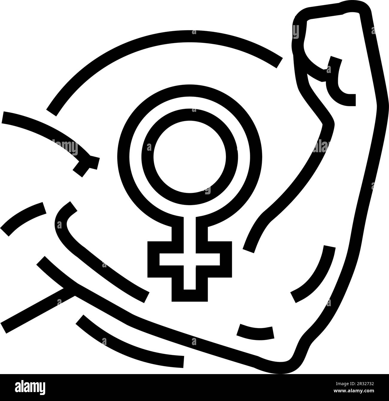 women courage feminism line icon vector illustration Stock Vector Image ...