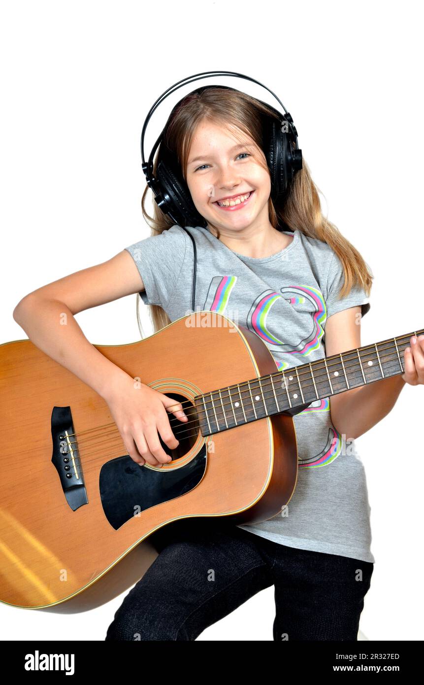 Girl music guitar Stock Photo - Alamy