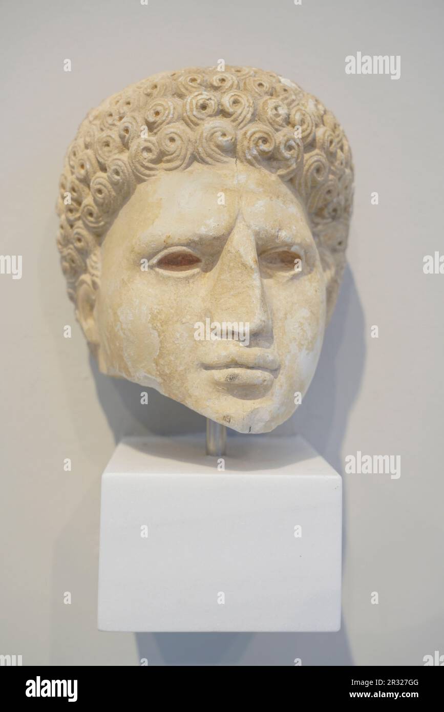 Two roman heads with characteristic hairstyles, Archaeological Museum ...