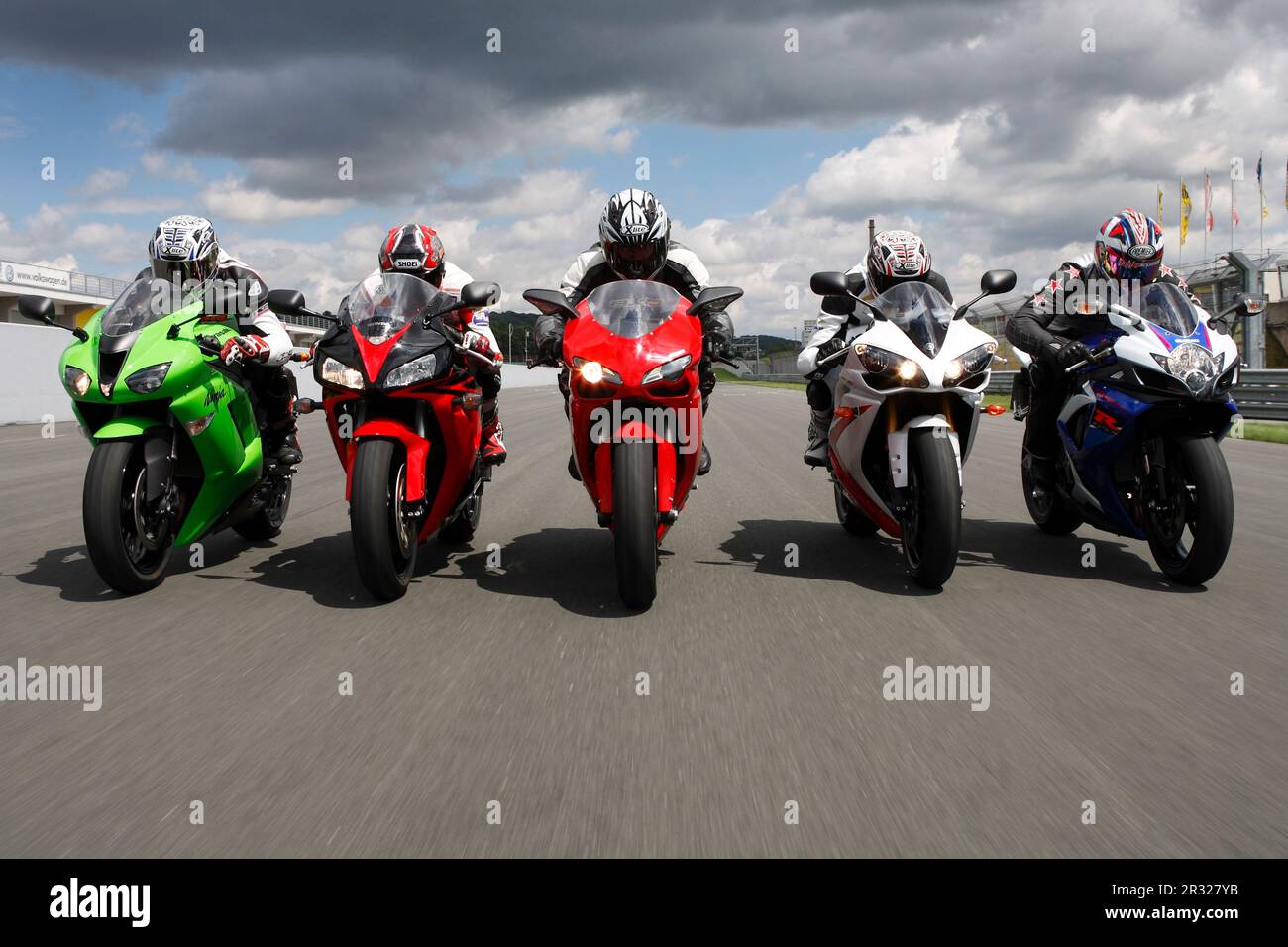 Motorcycles on a race track Stock Photo - Alamy