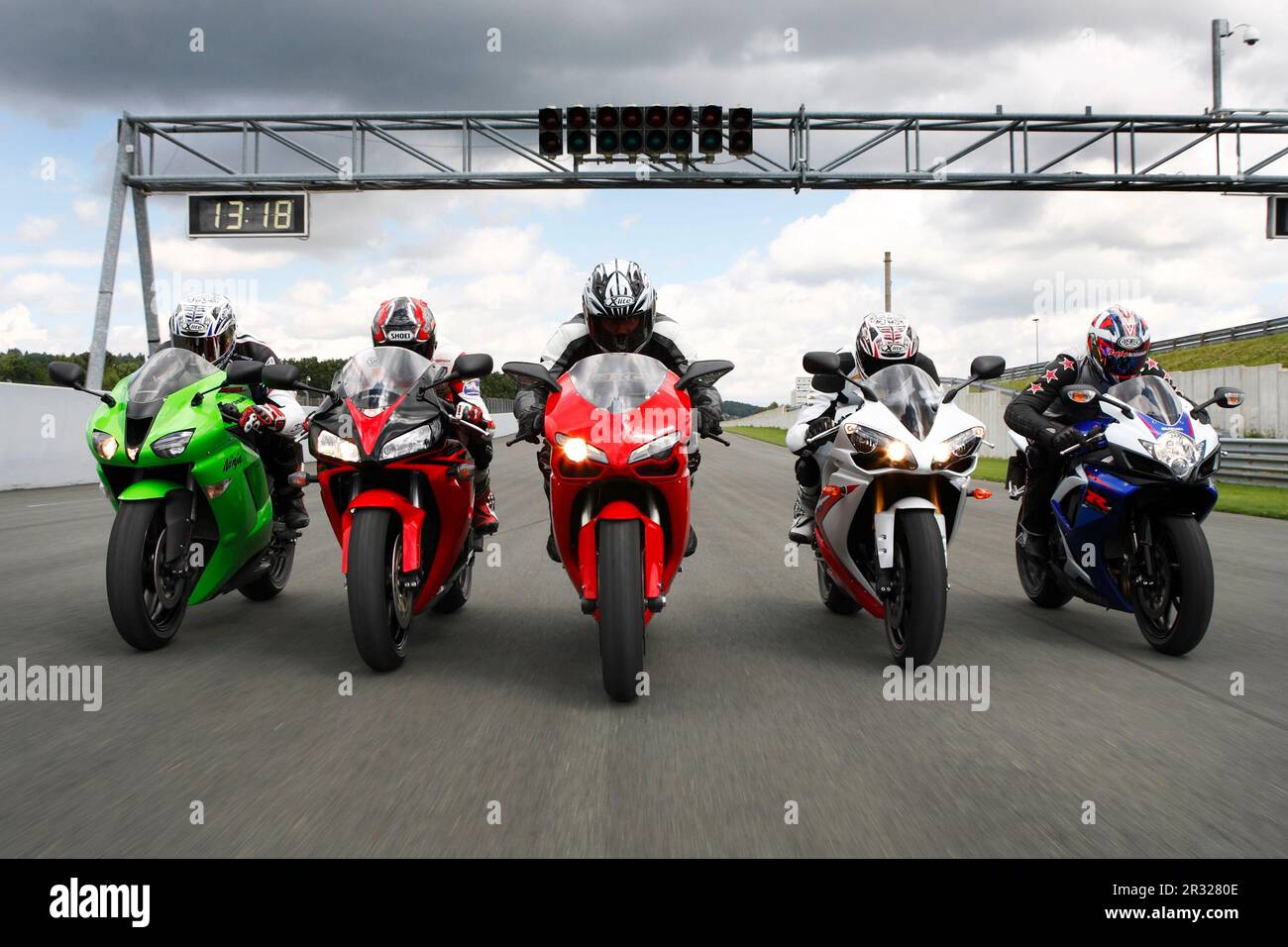 Motorcycles on a race track Stock Photo - Alamy