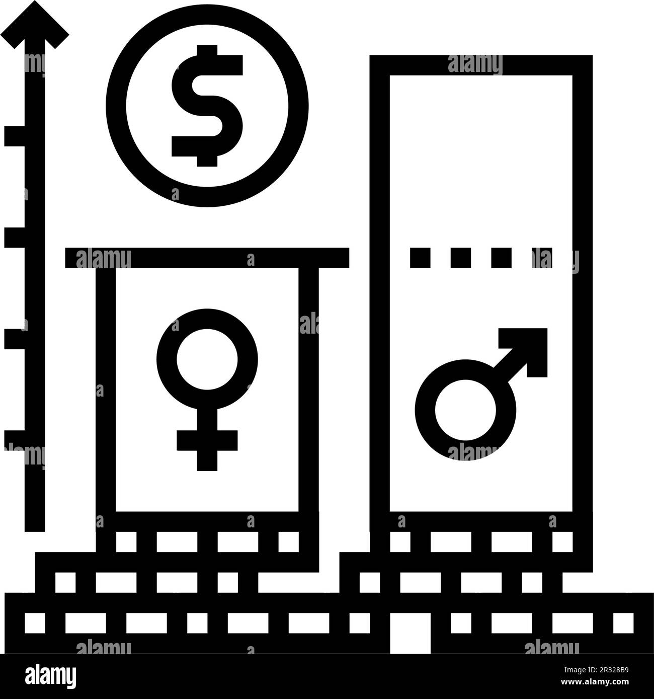gender wage gap feminism woman line icon vector illustration Stock Vector Image & Art - Alamy