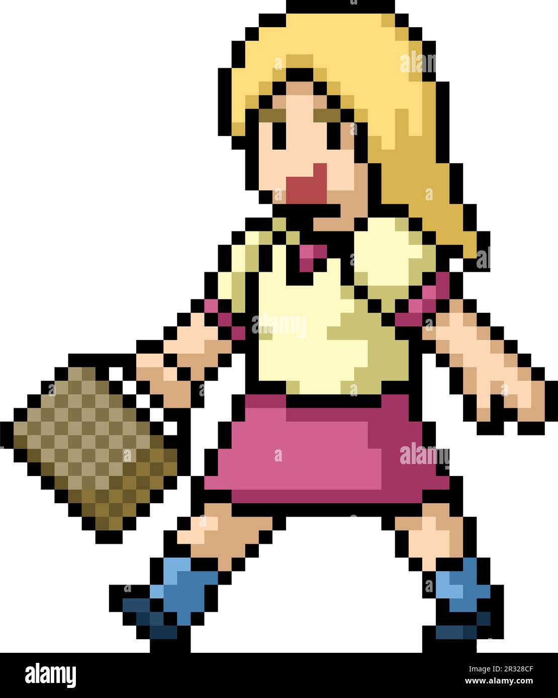 Pixel art girl walk hi-res stock photography and images - Alamy