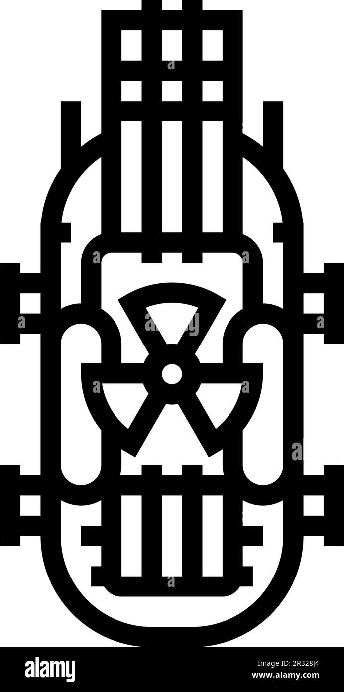 small modular nuclear reactor future technology line icon vector ...